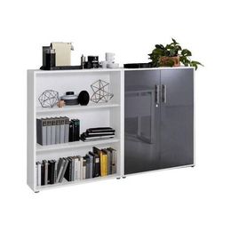 Aktenschrank Office Edition Sw Set 1 niedrig Wei&szlig;/Anthrazit
