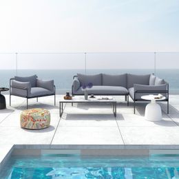 Outdoorlounge Anny Grau Metall/Outdoorstoff/Glas