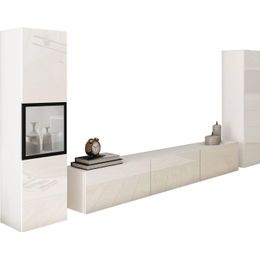 Wohnwand Berlin Wei&szlig;/Hochglanz ca.240x130x31cm