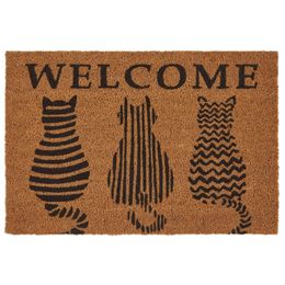 Fu&szlig;matte Welcome Cats in Braun ca.40x60cm