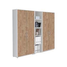 Aktenschrank Office Edition Sw Set 10 Wei&szlig;/Eichefarben