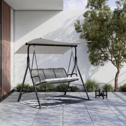 Hollywoodschaukel Savanna Hellgrau Outdoorstoff/Metall