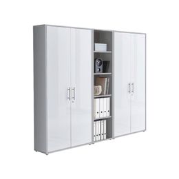 Aktenschrank Office Edition Sw Set 10 Grau/Wei&szlig;