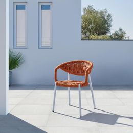 Gartensessel Antonia Orange/ Wei&szlig; Aluminium/Textil