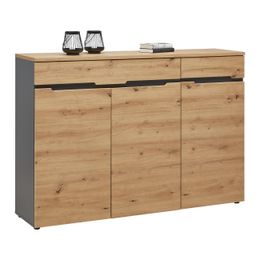 Sideboard Memphis Graphitfarben/Eiche Artisan