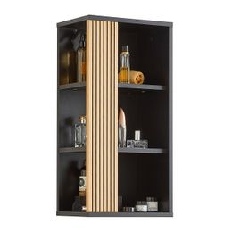 Oberschrank Venezia in Schwarz/Eichefarben