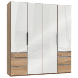 Dreht&uuml;renschrank Level 36D mit Laden ca. 200 cm Eiche/Wei&szlig;