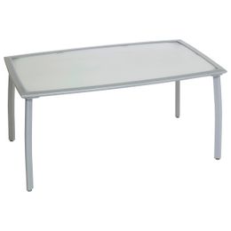 Gartentisch ca. 150x90 cm Alu Silber/Glas