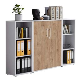 Aktenschrank Office Edition Sw Set 2 Grau/Eichefarben