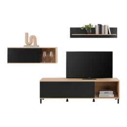 Wohnwand Vida Schwarz/Eiche Artisan
