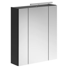 Spiegelschrank Linus mit LED ca. 60x71x19 cm Schwarz