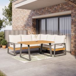 Dining-Loungeset Alexa Holz Outdoorstoff/Metall
