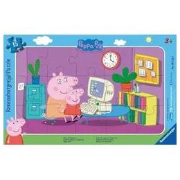 Rahmenpuzzle Ravensburger PP: Peppa am Computer 15 Teile