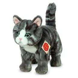 HERMANN TEDDY ORIGINAL Teddy Hermann 91822 - Katze stehend, grau, 20 cm