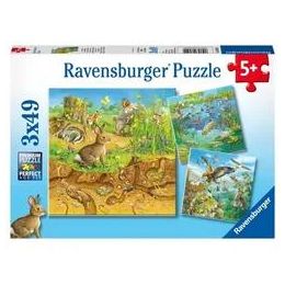 Puzzle Ravensburger Tiere in ihren Lebensr&auml;umen 3 X 49 Teile