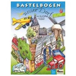 Unser Dorf basteln Bastelbogen Ausschneidebogen f&uuml;r Kinder 7+