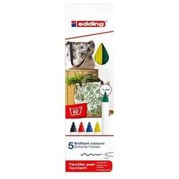 Edding 4600 Textilmarker 1mm 5er Set Standard Farben