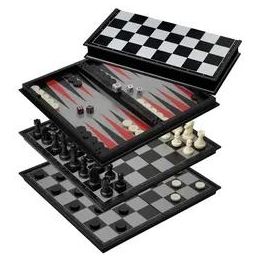 Philos Schach Backgammon Dame Set, Kunststoff, Feld 37 mm, magnetisch