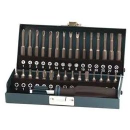 Wolfcraft 1386000 Bit-Set 31teilig Kreuzschlitz Phillips, Innen-Vierkant (Robertson), Sechsrund BO, Innen-Sechskant BO, Tri-Wing, TORQ, Spanner