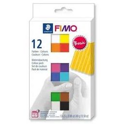 Staedtler FIMO ofenh&auml;rtende Modelliermasse FIMO soft 8023 Basic Colours, 12 x 25g Halbbl&ouml;cken