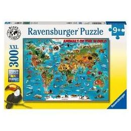 Ravensburger Kinderpuzzle - 13257 Tiere rund um die Welt - Puzzle-Weltkarte f&uuml;r Kinder ab 9 Jahren, mit 300 Teilen im XXL-Format