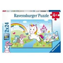 Puzzle Ravensburger M&auml;rchenhaftes Einhorn 2 X 24 Teile