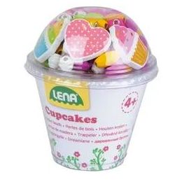 LENA 32002 - Holzperlen Cupcakes, pink