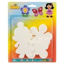 Hama Blister mit 3 gr. Stiftplatten Blume Puppe Schmetterling