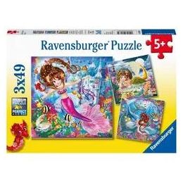 Ravensburger Kinderpuzzle - 08063 Bezaubernde Meerjungfrauen - Puzzle f&uuml;r Kinder ab 5 Jahren, mit 3x49 Teilen