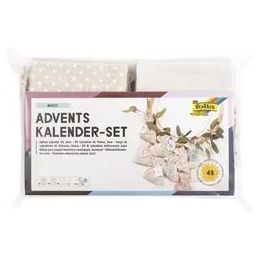 Folia Adventskalender-Set BASIC, Stoffbeutel, 49-teilig, Beutelgr&ouml;&szlig;e 10x13cm, mit Motivdruck
