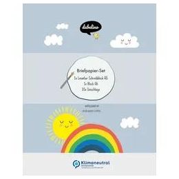Liniertes Briefpapier-Set f&uuml;r Kinder: Regenbogen (f&uuml;r M&auml;dchen/ Jungen, bunt)