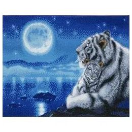 Craft Buddy CAK-KN1 - Lullaby White Tigers, 40x50cm Crystal Art Kit, Diamond Painting