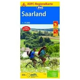 ADFC-Regionalkarte Saarland, 1:75.000, mit Tagestourenvorschl&auml;gen, rei&szlig;- und wetterfest, E-Bike-geeignet, GPS-Tracks Download