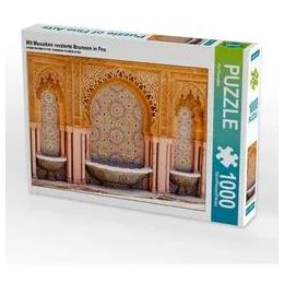 Calvendo Mit Mosaiken verzierte Brunnen in Fes (Puzzle)