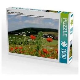 Calvendo Ein Motiv aus dem Kalender Roter Mohn, bunte Wiesen (Puzzle)