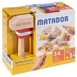 Matador 21034 - Maker M034, Baukasten, Holz, 34 Teile, Konstruktionsbaukasten-Einstiegskasten, ab 3 Jahren, Spielend lernen!