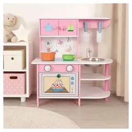 HTI-Living HTI-line Spielk&uuml;che aus MDF Kinderk&uuml;che pink mit Backofen und Zubeh&ouml;r