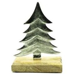HTI-Living Aluminium-Weihnachtsbaum auf Holzsockel