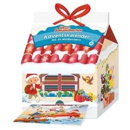 TR&Ouml;TSCH &ndash; Adventskalender Haus "Unser Sandm&auml;nnchen" Weihnachtskalender mit 24 kleinen Besch&auml;ftigungsb&uuml;chern mit 24 Minib&uuml;chern in Geschenkverpackung