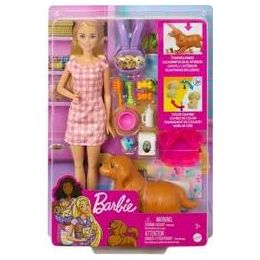 Barbie Puppe (blond) mit Hund & Welpen, Set inkl. Zubeh&ouml;r