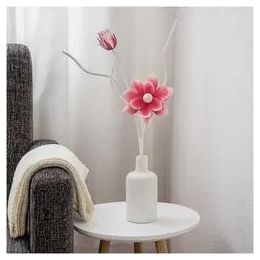 formano Kunstblume Bl&uuml;tenzweig rosa wei&szlig; 54 cm Dekozweig modern f&uuml;r Vase Tisch Deko