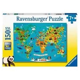 Puzzle Ravensburger Tierische Weltkarte 150 Teile XXL