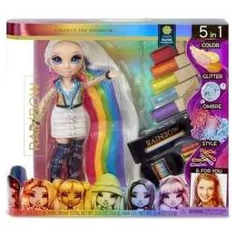 MGA Entertainment Rainbow High 569329E7C - 5-in-1 Haarstudio inkl. Modepuppe Amaya Raine, Sammel-Modepuppe,