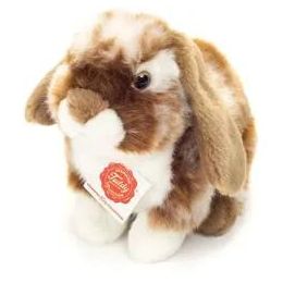 HERMANN TEDDY ORIGINAL Teddy Hermann 93724 - Hase sitzend dunkelbraun wei&szlig; gescheckt, Bauernhoftier, Pl&uuml;schtier, Stofftier, 20 cm