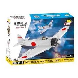 Cobi 5729 - Historical Collection, WWII, Mitsubishi A6M2 Zero-Sen, Jagdflugzeug, Bausatz, 347 Teile, 1 Figur