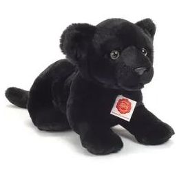 HERMANN TEDDY ORIGINAL Teddy Hermann 90475 - Panther Baby liegend schwarz, Stofftier, Pl&uuml;schtier, 30 cm
