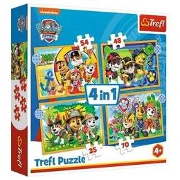 Trefl PAW Patrol, 4 in 1 Puzzle (Kinderpuzzle)