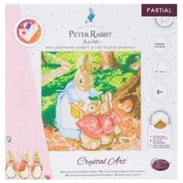 CRAFT Buddy CAK-PRBT32M - Crystal Art Canvas Kit, Peter Rabbit, Mrs Josephine Rabbit & The Flopsy Bunnies, 30x30 cm, Diamond Painting, Keilrahmen-Set