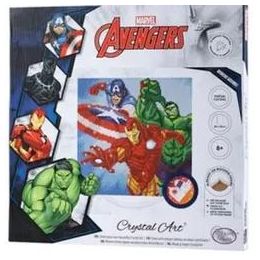 CRAFT Buddy CAK-MCU940M - Crystal Art Canvas Kit, Marvel Superheros, 30x30 cm, Diamond Painting, Keilrahmen-Set