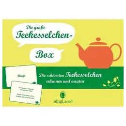 Die gro&szlig;e Teekesselchen-Quiz-Box f&uuml;r Senioren. Der Spiele-Klassiker. Das Spiel rund um beliebte Teekesselchen f&uuml;r Senioren. Auch mit Demenz. Spiele Box mit 100 Karten.